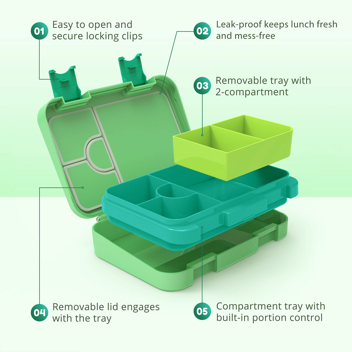 Caperci Versatile Kids Bento Lunch Box